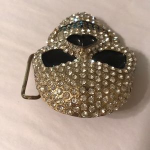 SKULL | Accessories | Heavy Skull Bling Rhinestone Gold Tone Belt ...